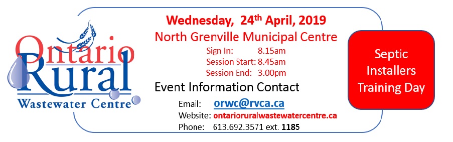 2019: Registration now open for our annual Septic Installers Training Day